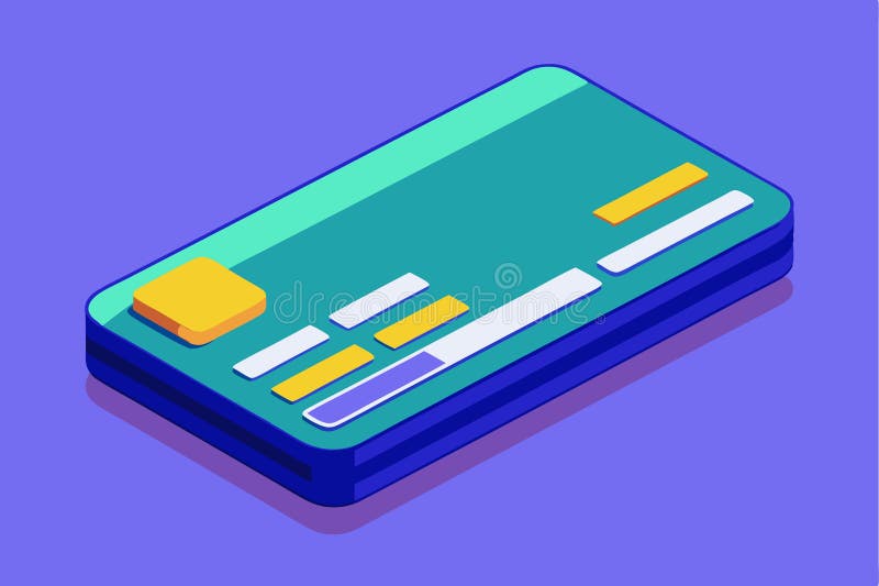 This Illustration Showcases a Plain Credit Card that is Customizable ...