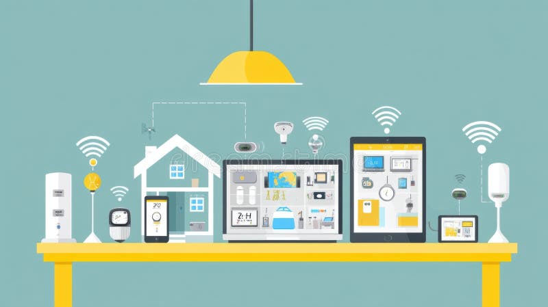Smart Home IoT System stock illustration. Illustration of innovation ...