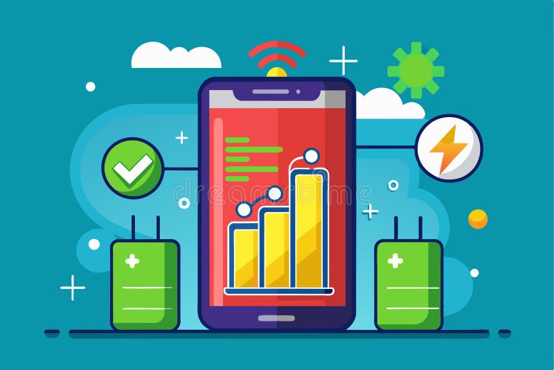 The Illustration Showcases Smartphone Battery Performance Metrics ...