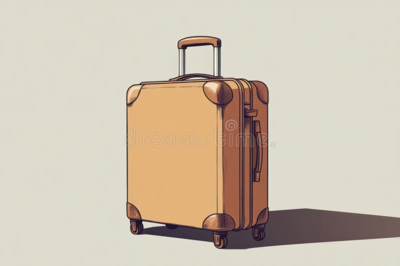 The Illustration Showcases a Stylish Suitcase Designed with Sharp Lines ...