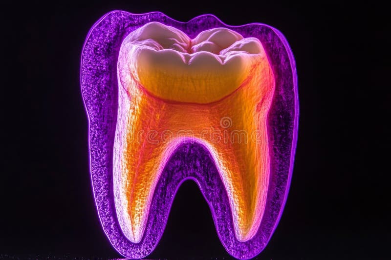 This Illustration Showcases a Tooth Structure in Vibrant Colors ...