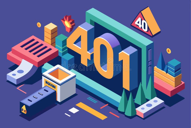 This Illustration Showcases an Unauthorized Error with Colorful ...