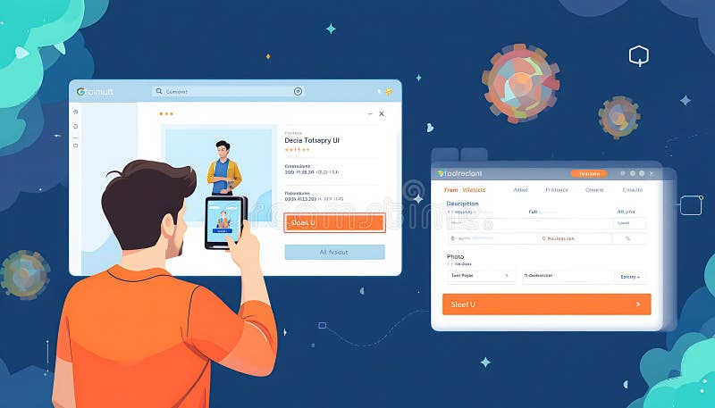 AI-Generated UI Mockup stock illustration. Illustration of details ...