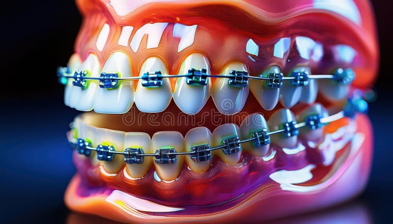 Illustration Showcasing Braces on Teeth within Stock Image - Image of ...