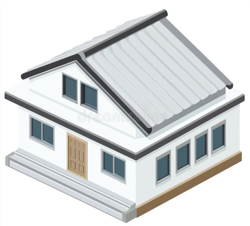 An Illustration Showcasing 3d Perspective View of H-shaped Building ...