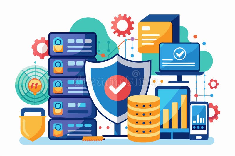 Illustration Showcasing Database Access, Security Measures, and ...