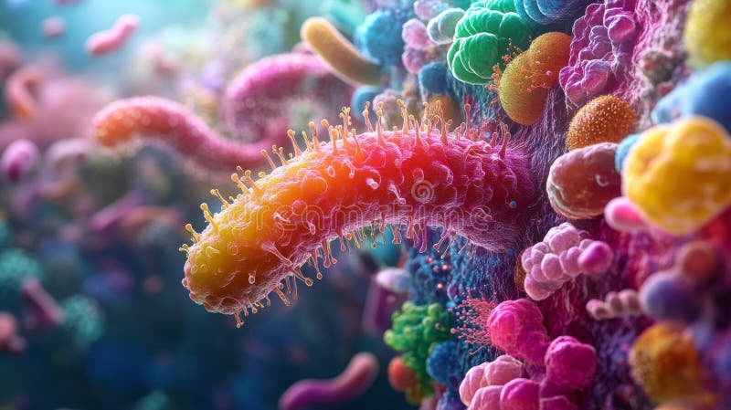 Illustration Showcasing the Diverse Microbiome within a Healthy Human ...