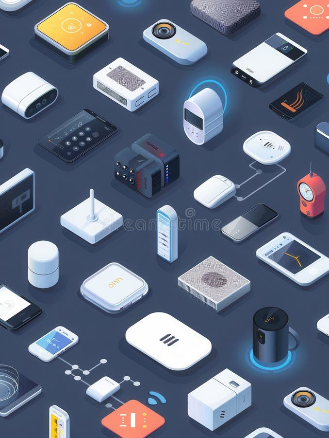 An Illustration Showcasing a Diverse Range of Smart Home Devices ...