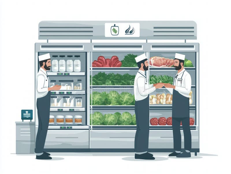 An Illustration Showcasing Food Safety Practices, Emphasizing Hygiene ...