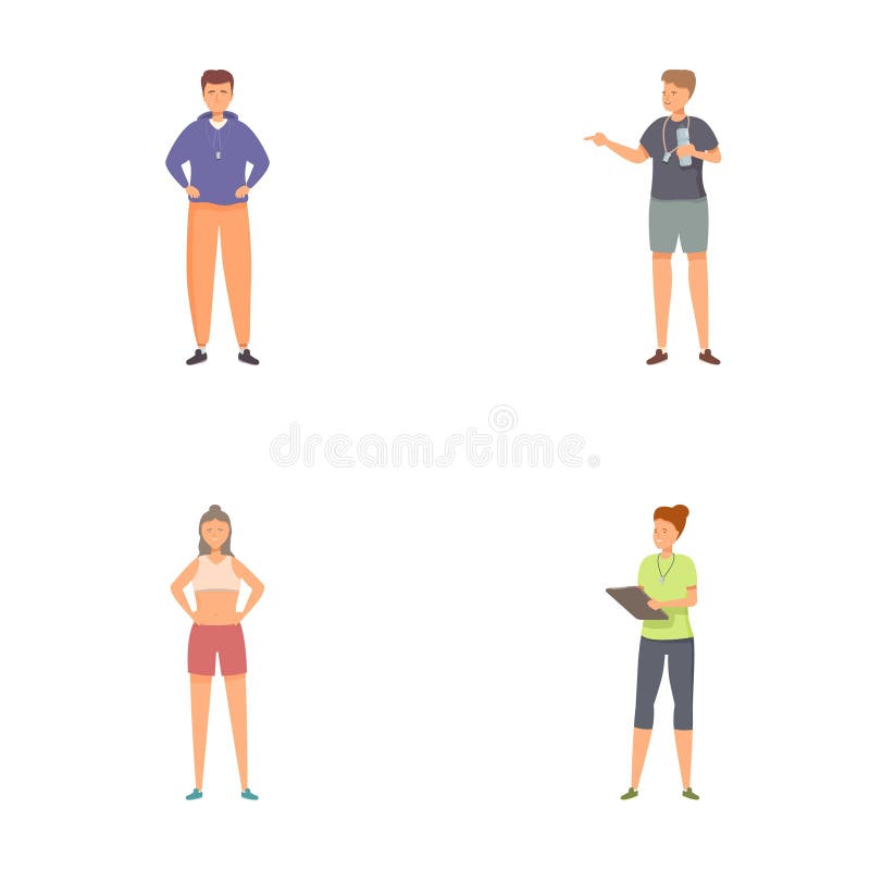 Set of Diverse Cartoon Characters in Various Poses Stock Vector ...