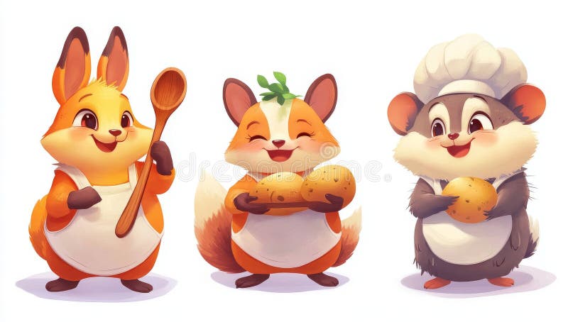 An Illustration Showcasing a Friendly and Engaging Group of Animals ...