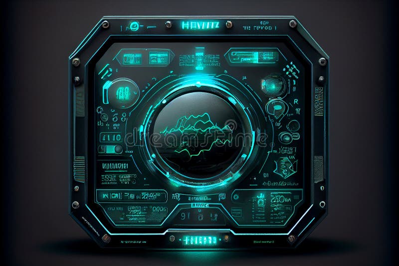 An Illustration Showcasing a Futuristic HUD Interface, Featuring ...