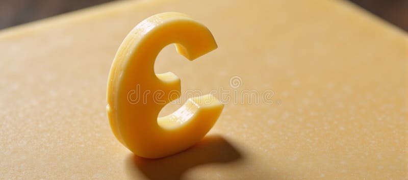 Illustration Showcasing the Letter E Fashioned from Cheese Using an ...