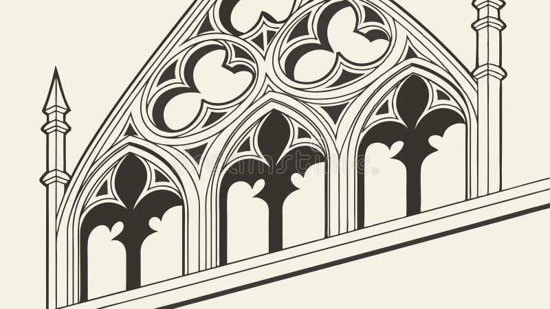 Series of Graceful Gothic Arches, Showcasing Classic Architectural ...