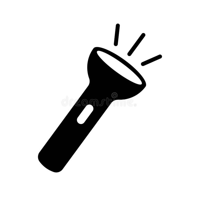 Flashlight icon stock vector. Illustration of hand, signage - 361205388