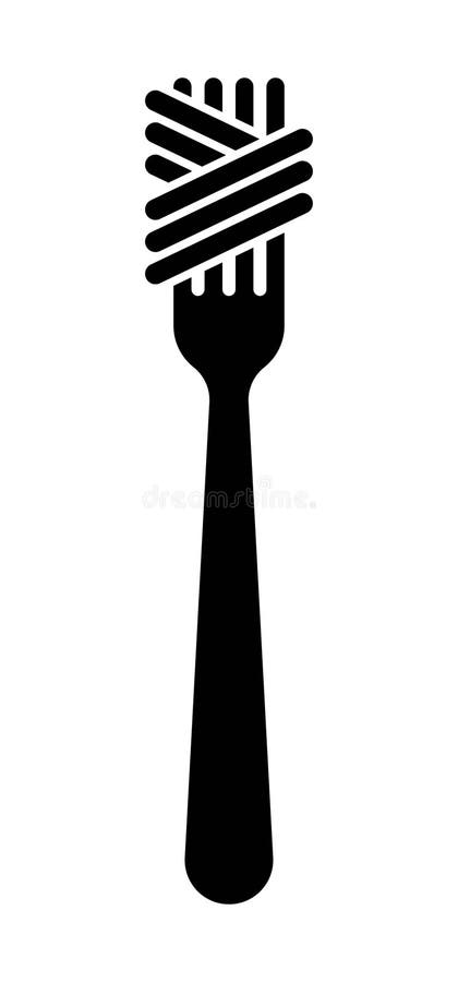 Fork with Spaghetti Cartoon Illustration Stock Vector - Illustration of ...