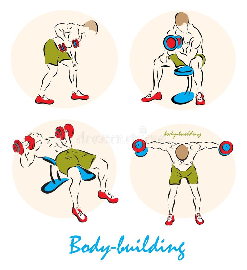 Illustration Showing a Body-building Stock Vector - Illustration of ...