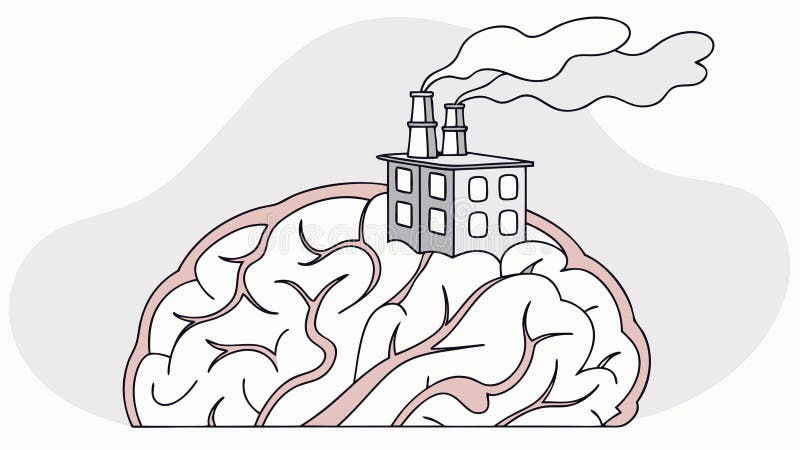 Brain As Factory, Productive Thought Processes, Vector Design ...