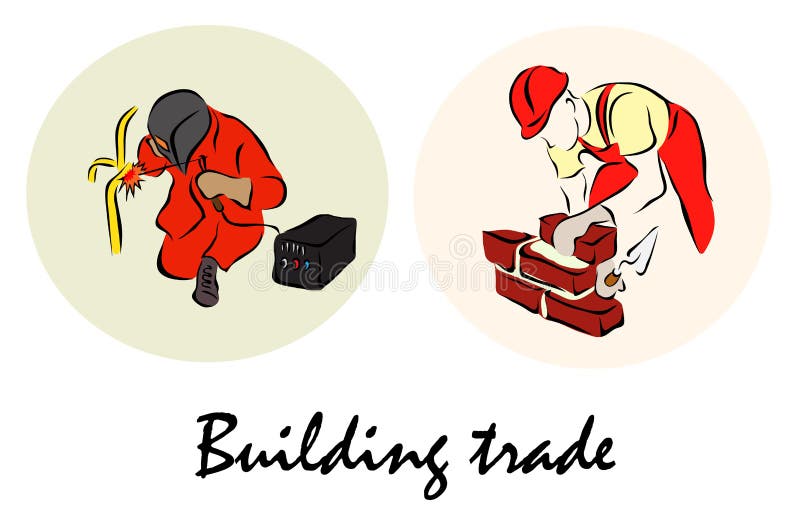 Illustration Showing a Building Trade Stock Vector - Illustration of ...