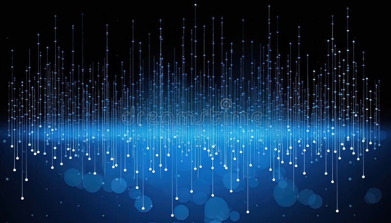 Illustration Showing Data As Rain Falling from the Virtual Cloud Onto ...