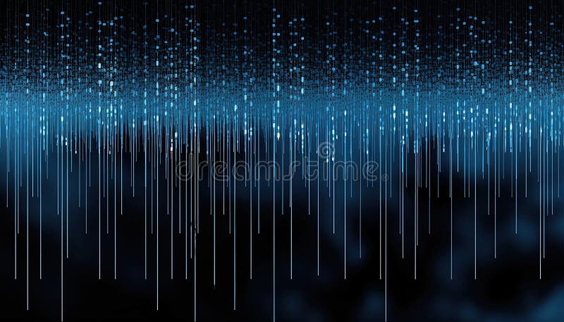Illustration Showing Data As Rain Falling from the Virtual Cloud Onto ...