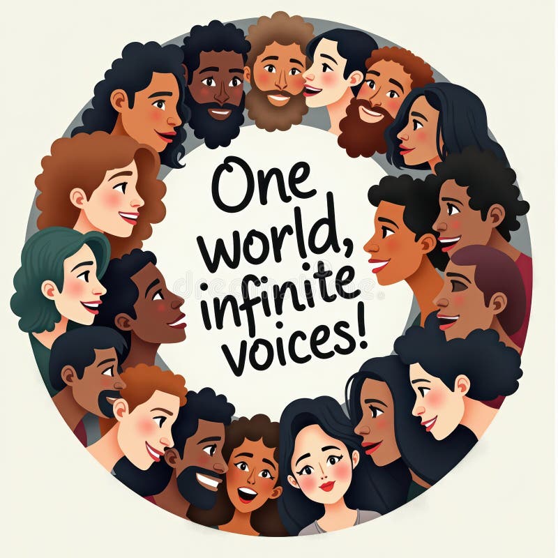 Illustration Showing Diverse Group of People Forming a Circle ...