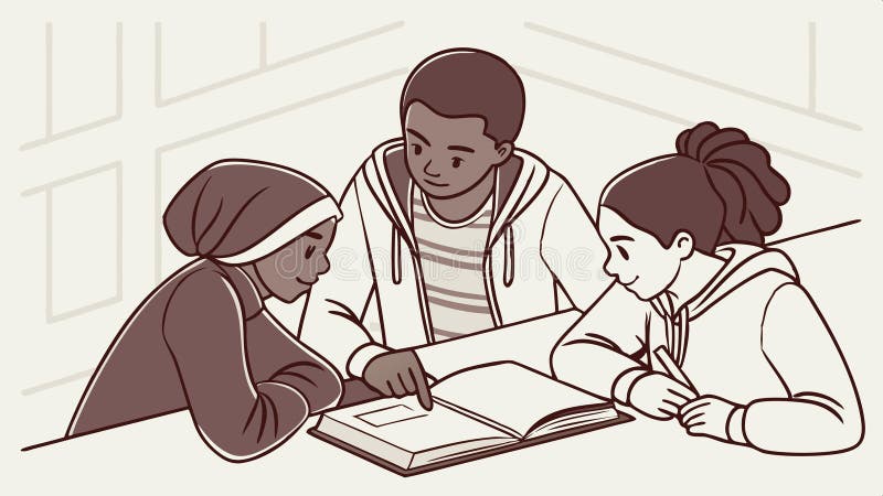 Group of People Reading and Learning Together Education Vector Design ...