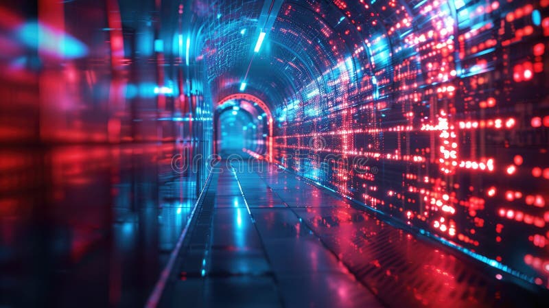 Illustration Showing Encrypted Tunnel for Safe Data Transmission Over ...