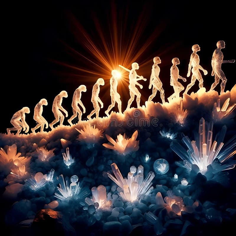 Illustration Showing the Evolution of the Human Species Stock ...