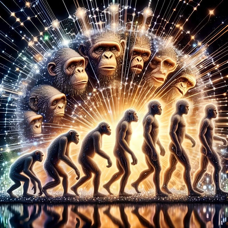 Illustration Showing the Evolution of the Human Species Stock ...