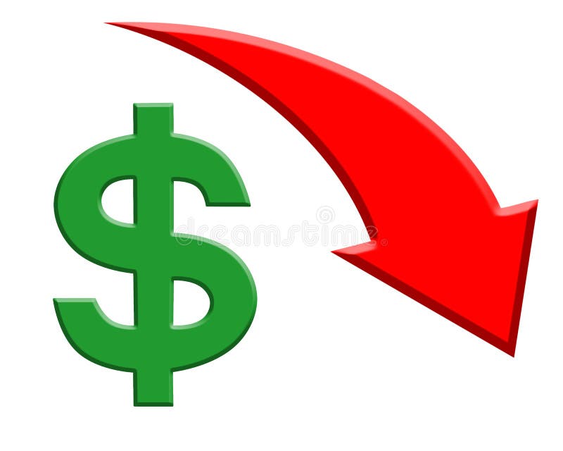 An Illustration Showing the Fall of the Dollar Stock Illustration ...