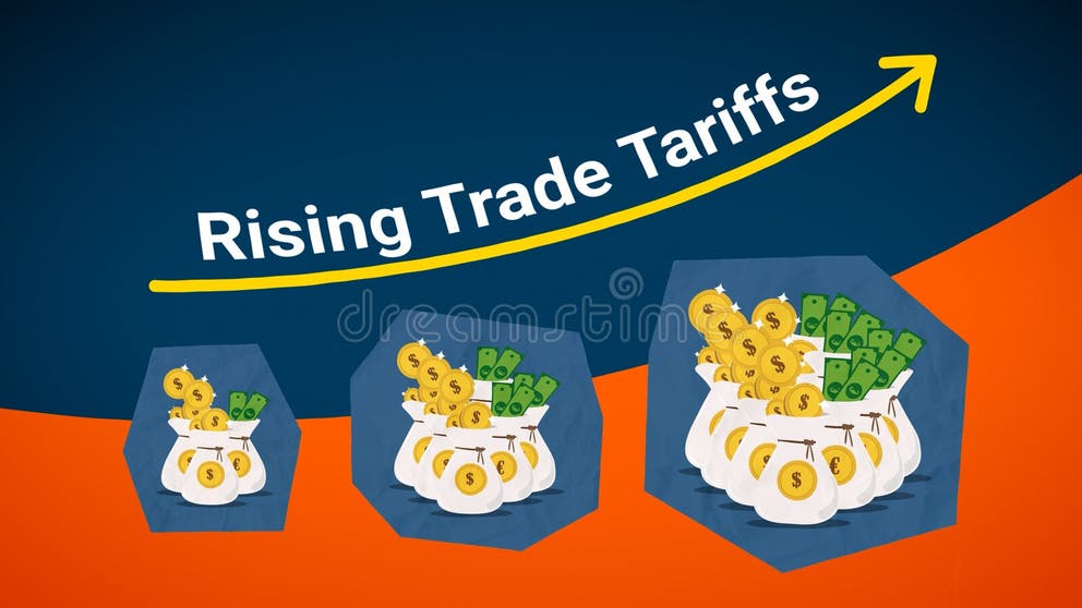 Illustration Showing Rising Trade Tariffs Stock Image - Image of ...