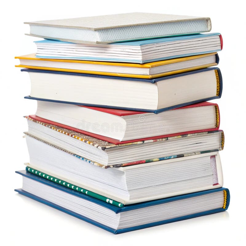 High School Pile of Textbooks Illustration Isolated on White Stock ...