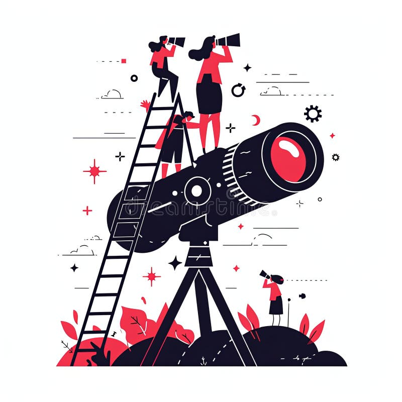 Team Viewing through Telescope Representing Vision and Innovation in ...