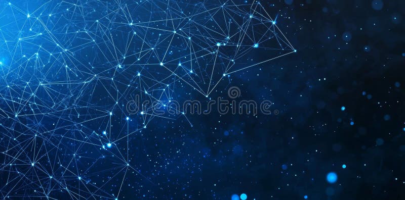 An Illustration Showing a Wireframe Digital Tunnel with Dots Connected ...