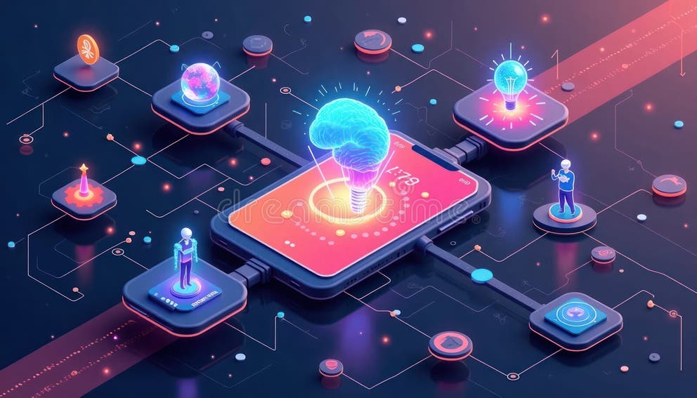 Illustration Shows App Modernization Concept with AI Tech Evolution ...