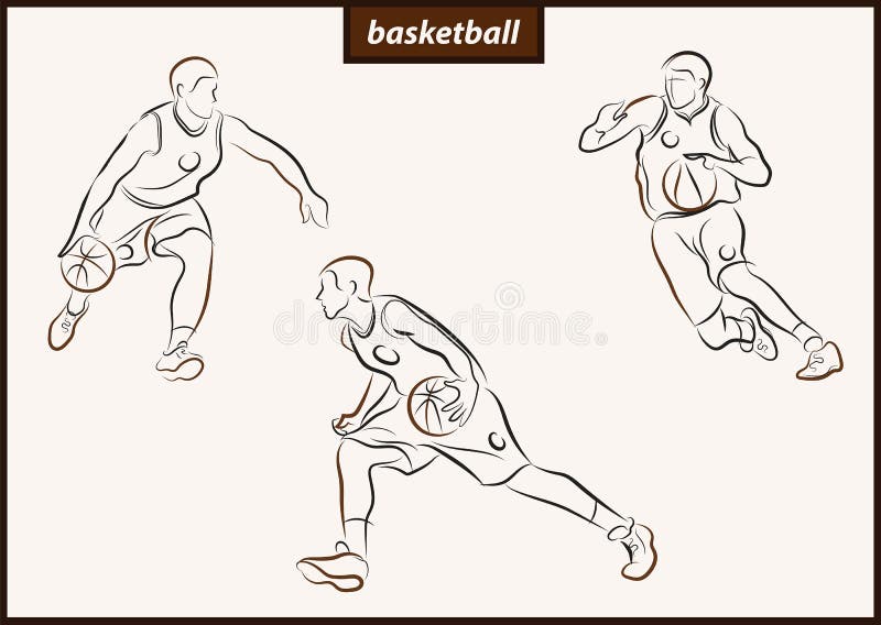Basketball Player Throws the Ball in the Basket Stock Vector ...