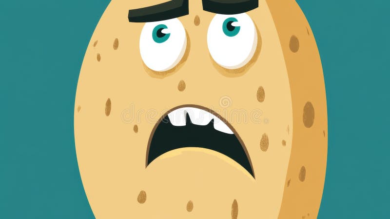 Angry Potato Face stock illustration. Illustration of black - 372911730
