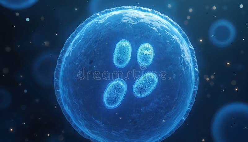 Illustration Shows Cell Division Process Mitosis. Cell with Chromosomes ...