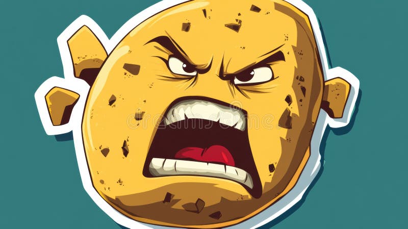 Angry Cookie Monster stock illustration. Illustration of potato - 372911654