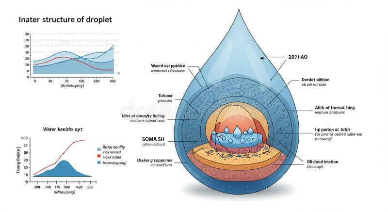 Illustration Shows a Cross-section of a Droplet with Labeled Layers ...