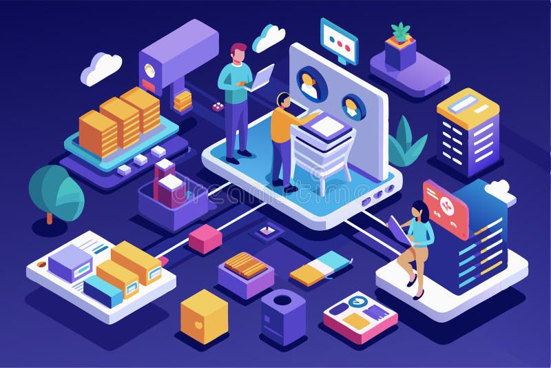 This Illustration Shows Customizable Isometric Designs of User ...