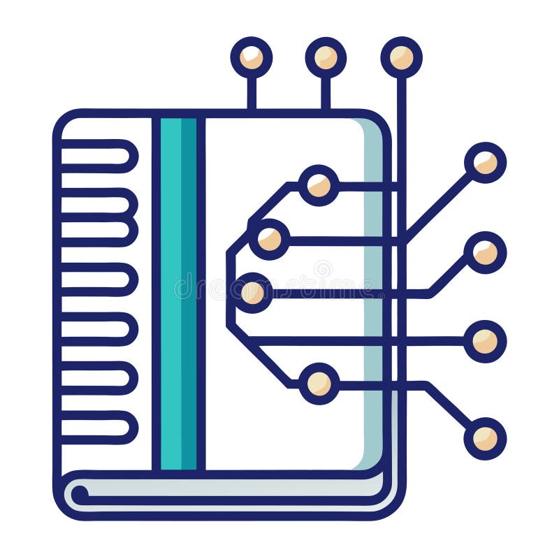 Digital Book or Smart Learning Technology Concept Illustration with ...