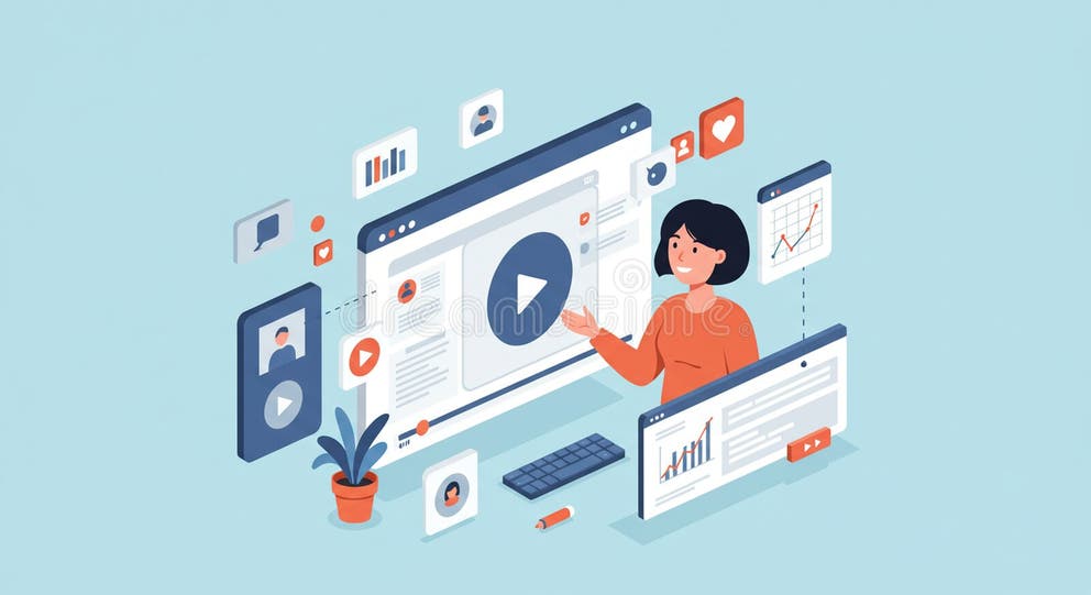 An Illustration Shows a Digital Workspace Environment Featuring a ...