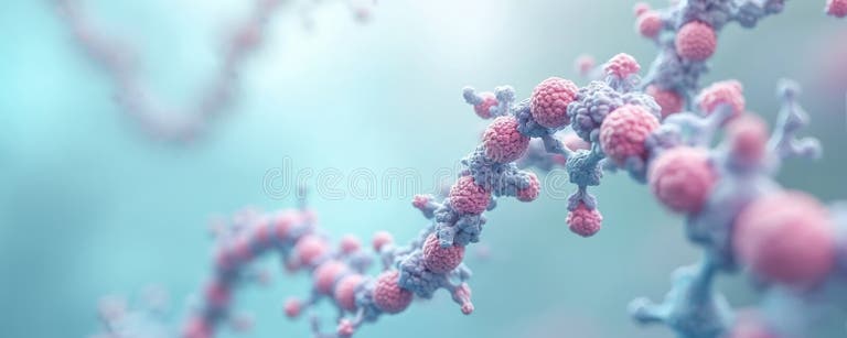 Illustration Shows Dynamic Protein Structure Simulation. Molecular ...