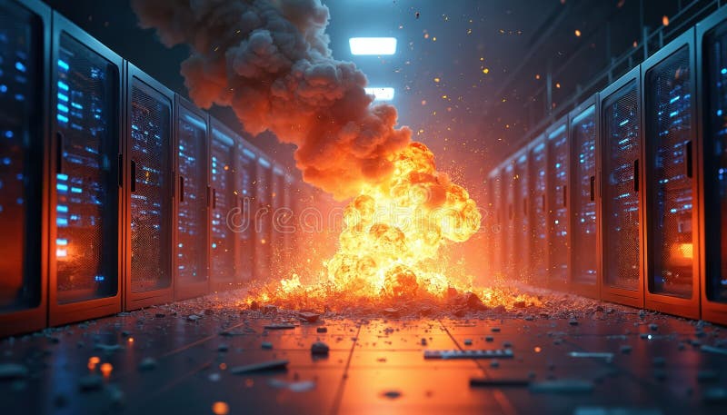 Server Fire Illustration Stock Photos - Free & Royalty-Free Stock ...
