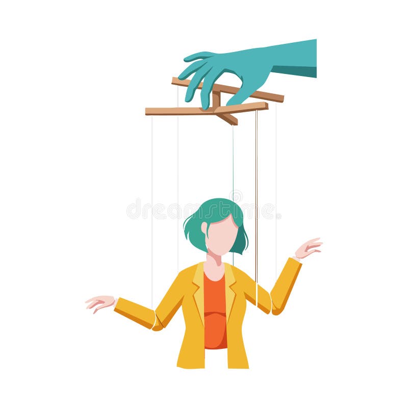 Woman Puppet Controlled by Hand Symbolizing Manipulation and Control ...