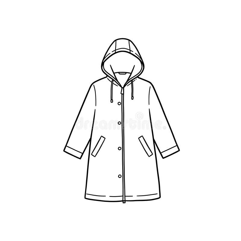 Hooded Raincoat Design stock illustration. Illustration of hooded ...