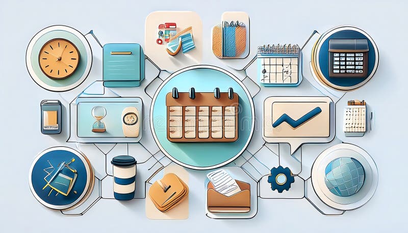An Illustration Shows Icons Representing Scheduling and Task Management ...