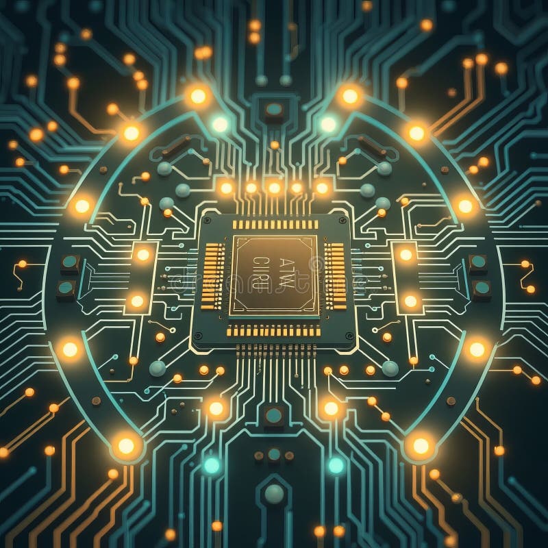 An Illustration of Integrated Circuits, Semiconductors, Chips, and ...